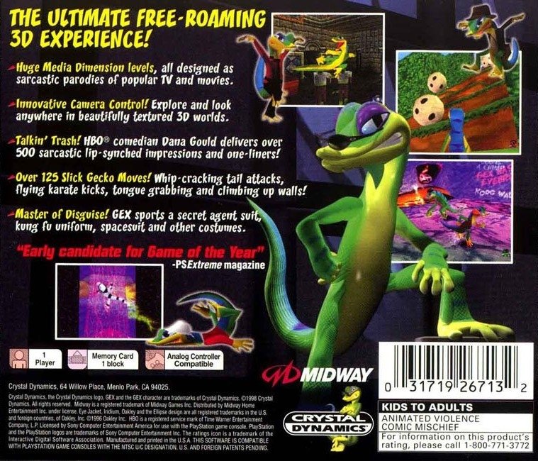 Gex: Enter the Gecko Video Game Box Art - ID: 70152 - Image Abyss