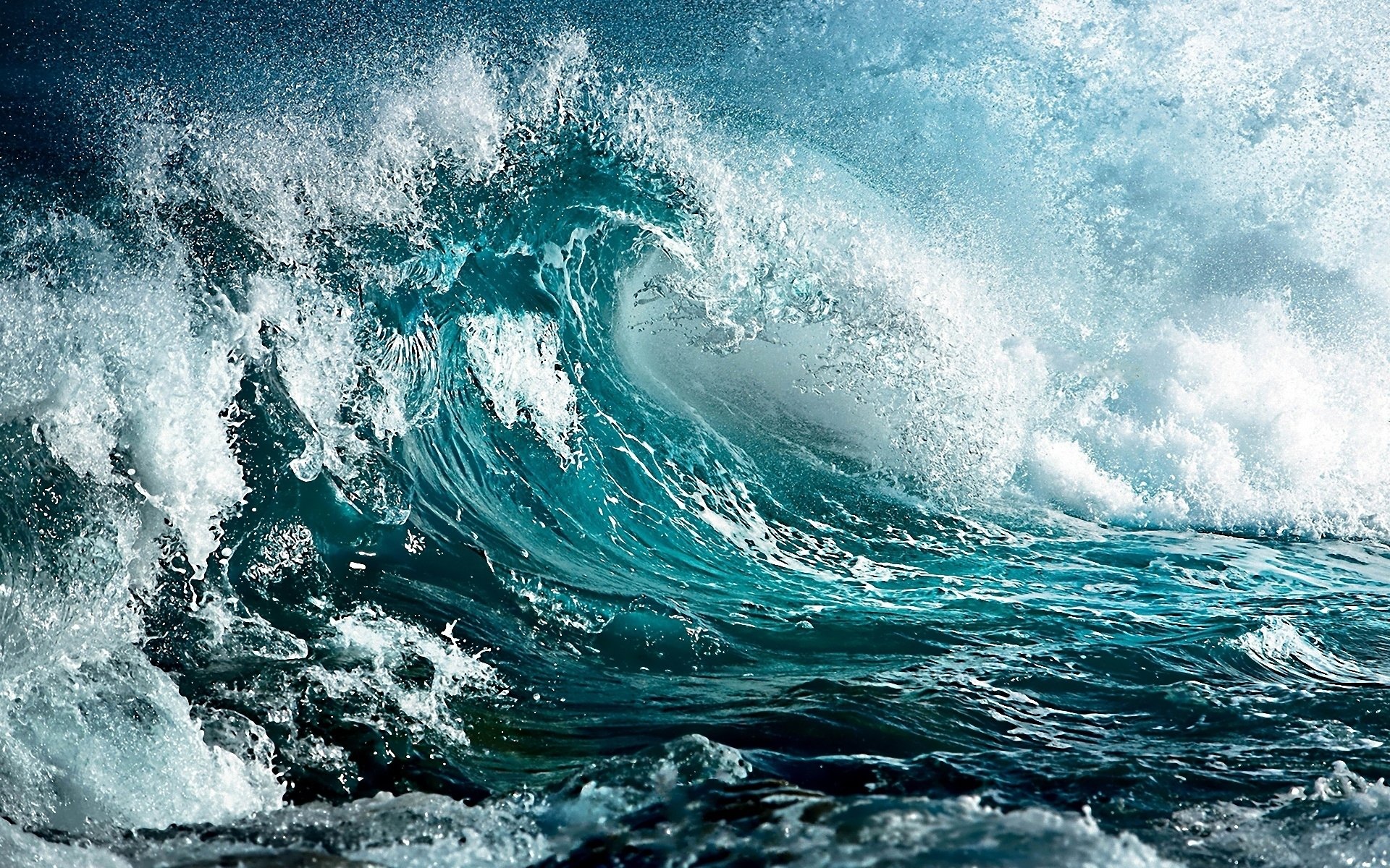 Artistic Blue Waves of the Ocean