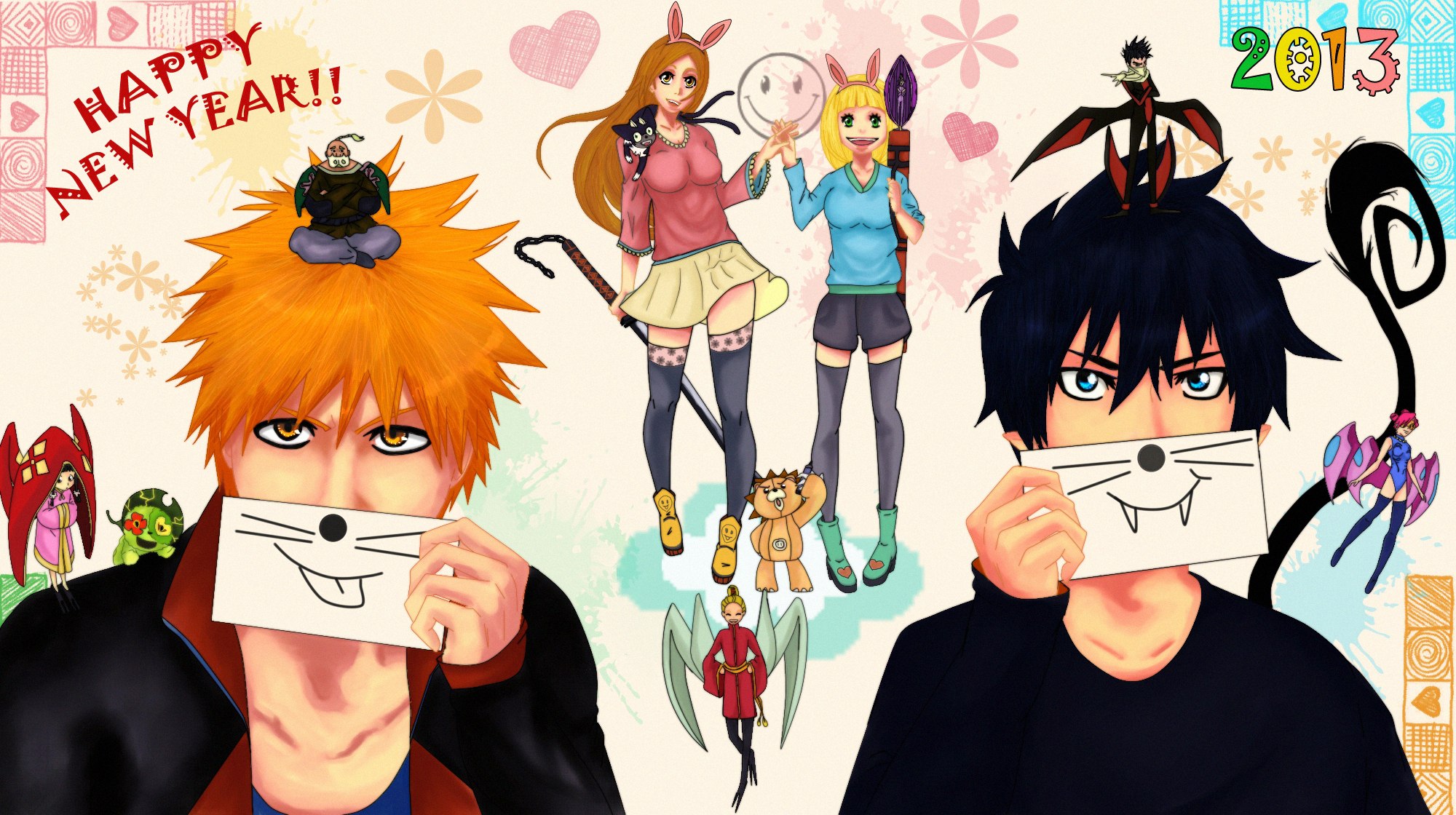 Download Bleach Blue Exorcist Anime Crossover Image